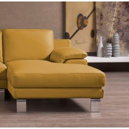 Ecksofa Egoitaliano "Shakira, Design & Sitzkomfort auf hohem Niveau, Breite 236cm, L-Form", gelb, B:236cm H:84cm T:152cm, Leder &raquo;BULL&laquo; (echtes Rindsleder). Geschliffenes, pigmentiertes und behandeltes Rindsleder mit einer Dicke von 1, 3-1, 5 mm. Dieses Leder zeigt eine ziemlich weiche Hand mit einem halb undurchsichtigen Aussehen. Es handelt sich um ein gesch&uuml;tztes Leder. Eine leichte Deckschicht 
