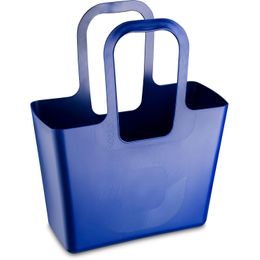 Einkaufsshopper Koziol "TASCHE XL", blau (midnight), B:44cm H:54cm T:21,5cm, Kunststoff, Einkaufsk&ouml;rbe, Einkaufsshopper, Kunststoff