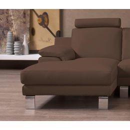 Ecksofa Egoitaliano "Shakira, Design & Sitzkomfort auf hohem Niveau, Breite 236cm, L-Form", braun (chocolate), B:236cm H:84cm T:152cm, Leder &raquo;BULL&laquo; (echtes Rindsleder). Geschliffenes, pigmentiertes und behandeltes Rindsleder mit einer Dicke von 1, 3-1, 5 mm. Dieses Leder zeigt eine ziemlich weiche Hand mit einem halb undurchsichtigen Aussehen. Es handelt sich um ein gesch&uuml;tztes Leder. Eine leichte