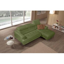Ecksofa Egoitaliano "Soul, Design und Sitzkomfort auf hohem Niveau, tolle Details, L-Form", gr&uuml;n (kiwi), B:250cm H:99cm T:166cm, Sofas, Ecksofa, mit Recamiere, inkl. Kopfteilverstellung