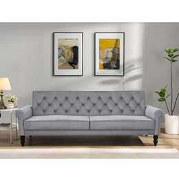 Schlafsofa DOREL HOME "Tyne", grau (hellgrau), B:222cm H:82cm T:83cm, 100% Polyester, Sofas, Schlafsofa