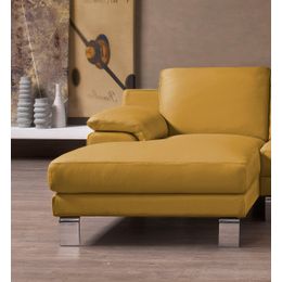 Ecksofa Egoitaliano "Shakira, Design & Sitzkomfort auf hohem Niveau, Breite 236cm, L-Form", gelb, B:236cm H:84cm T:152cm, Leder &raquo;BULL&laquo; (echtes Rindsleder). Geschliffenes, pigmentiertes und behandeltes Rindsleder mit einer Dicke von 1, 3-1, 5 mm. Dieses Leder zeigt eine ziemlich weiche Hand mit einem halb undurchsichtigen Aussehen. Es handelt sich um ein gesch&uuml;tztes Leder. Eine leichte Deckschicht 