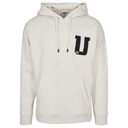Kapuzensweatshirt Urban Classics "Urban Classics Herren Oversized Frottee Patch Hoody", Herren, Gr. XXL, lightgrau, 65% Baumwolle, 35% Polyester, unifarben, Sweatshirts