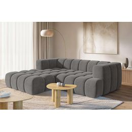 Ecksofa HOMSY BY ANA JOHNSON "&raquo;XL&laquo; BOUBELLE L-Form extra tief, Design: Bubble-Optik, Breite 247cm", anthrazit, B:247cm H:75cm T:191cm, 100% Polyester, Sofas, Ecksofa, hoher Sitzkomfort dank Wellenunterfederung, XL Sitztiefe 100 cm