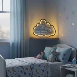 OTTO HOME LED Dekolicht "Evvina - Wolke", warmwei&szlig;, H: 25cm, 1 Stk., Leuchten, Infinity Effekt, Deko f&uuml;r Innen, beidseitig beleuchtet, Nachtlicht