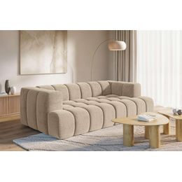 Big-Sofa HOMSY BY ANA JOHNSON "&raquo;XL&laquo; BOUBELLE Design-Sofa extra tief, Bubble-Optik, Breite 246 cm", dunkelbeige, B:246cm H:75cm T:135cm, 100% Polyester, Sofas, Big-Sofa, 4-Sitzer mit Wellenunterfederung, XL Sitztiefe 100 cm