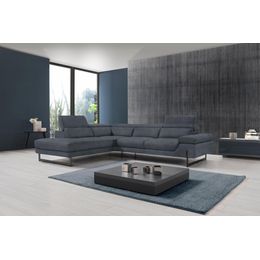 Ecksofa Egoitaliano "Queenie, extravagantes Sofa mit erstklassigem Sitzkomfort, L-Form", grau (charcoal), B:284cm H:95cm T:108cm, Luxus-Microfaser (100% Polyester) Leder &raquo;BULL&laquo; (echtes Rindsleder). Geschliffenes, pigmentiertes und behandeltes Rindsleder mit einer Dicke von 1, 3-1, 5 mm. Dieses Leder zeigt eine ziemlich weiche Hand mit einem halb undurchsichtigen Aussehen. Es handelt sich um ein ge