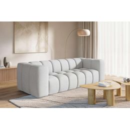 Big-Sofa HOMSY BY ANA JOHNSON "&raquo;L&laquo; BOUBELLE Design-Sofa mit Steppung, Bubble-Optik, Breite 246 cm", hellgrau, B:246cm H:75cm T:100cm, 100% Polyester, Sofas, Big-Sofa, 4-Sitzer mit Wellenunterfederung, L Sitztiefe 63 cm