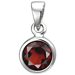 Kettenanh&auml;nger Jobo "Anh&auml;nger mit Granat", silber (silber 925, rot), Schmuckanh&auml;nger, Damen, Silber 925 (Sterlingsilber), Kettenanh&auml;nger, 925 Silber