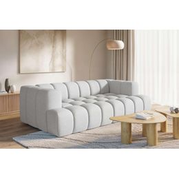 Big-Sofa HOMSY BY ANA JOHNSON "&raquo;XL&laquo; BOUBELLE Design-Sofa extra tief, Bubble-Optik, Breite 246 cm", hellgrau, B:246cm H:75cm T:135cm, 100% Polyester, Sofas, Big-Sofa, 4-Sitzer mit Wellenunterfederung, XL Sitztiefe 100 cm