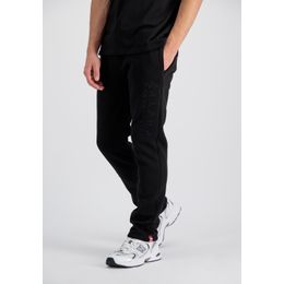 Jogginghose Alpha Industries "Embroidery Jogger", Herren, Gr. M, Normalgr&ouml;&szlig;en, schwarz, Obermaterial: 80% Baumwolle, 20% Polyester, Hosen Jogginghose