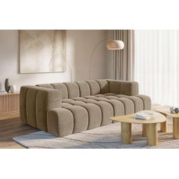 Big-Sofa HOMSY BY ANA JOHNSON "&raquo;XL&laquo; BOUBELLE Design-Sofa extra tief, Bubble-Optik, Breite 246 cm", hellbraun, B:246cm H:75cm T:135cm, 100% Polyester, Sofas, Big-Sofa, 4-Sitzer mit Wellenunterfederung, XL Sitztiefe 100 cm