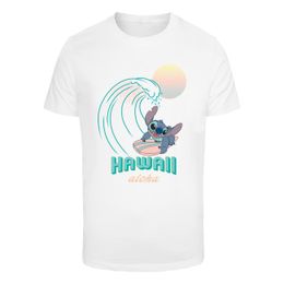 T-Shirt Merchcode "Merchcode Lilo & Stitch Aloha Hawai Tee", Damen, Gr. M, wei&szlig;, 100% Baumwolle, bedruckt, normal, Rundhals, Shirts T-Shirt