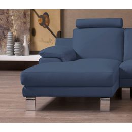 Ecksofa Egoitaliano "Shakira, Design & Sitzkomfort auf hohem Niveau, Breite 236cm, L-Form", blau (ozeanblau), B:236cm H:84cm T:152cm, Leder &raquo;BULL&laquo; (echtes Rindsleder). Geschliffenes, pigmentiertes und behandeltes Rindsleder mit einer Dicke von 1, 3-1, 5 mm. Dieses Leder zeigt eine ziemlich weiche Hand mit einem halb undurchsichtigen Aussehen. Es handelt sich um ein gesch&uuml;tztes Leder. Eine leichte 
