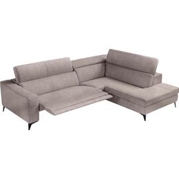 Ecksofa Egoitaliano "Edith, Designsofa mit hohem Sitzkomfort, Breite 269cm, L-Form", grau (opal grau), B:269cm H:96cm T:203cm, Luxus-Micofaser Lederoptik (100% Polyester) ist ein neues technisches Gewebe mit einem visuellen und taktilen Aspekt, der dem Nubuk sehr nahe kommt, mit innovativen Eigenschaften. Seine au&szlig;erordentliche Weichheit kommt von einem exklusiven Produktionsprozess, der Unreinhei