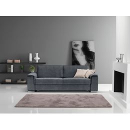 2,5-Sitzer Egoitaliano "Cecilia, modern & elegant, erstklassiger Sitzkomfort, Breite 234cm", grau (charcoal), B:234cm H:85cm T:102cm, Sofas, mit verchromten Metallf&uuml;&szlig;en