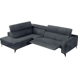 Ecksofa Egoitaliano "Edith, Designsofa mit hohem Sitzkomfort, Breite 269cm, L-Form", grau (charcoal), B:269cm H:96cm T:203cm, Sofas, Ecksofa, inkl. elektrischer Relaxfunktion und manuell verstellbaren Kopfteilen