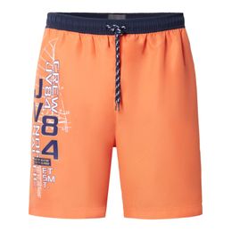 Badeshorts Jan Vanderstorm "Badeshorts JUPPE", Gr. L, weit, rot (orange), Obermaterial: 100% Polyester COOLMAX(R) PES(Coolmax)., Badehosen Badeshorts