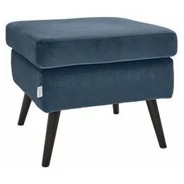 Hocker Home Affaire "Salla", blau, B:58cm H:49cm T:58cm, Samtcord (92% Polyester 8% Polyamid);Struktur (100% Polyester);Struktur Hahnentritt (100% Polyester);Struktur fein (100% POlyester);Samtoptik (100% Polyester);Fellimitat (100%Polyester), Hocker, Fu&szlig;hocker Sitzhocker, Bezug auch in Luxus-Microfaser in Teddyfelloptik