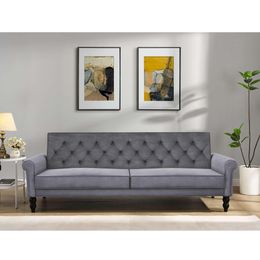 Schlafsofa DOREL HOME "Tyne", grau (anthrazit), B:222cm H:82cm T:83cm, 100% Polyester, Sofas, Schlafsofa