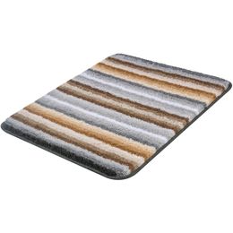 Badematte Kleine Wolke "Funky" Gr. 1, beige, H:18mm, Kunstfaser, Badematten, Badematte, Badteppich, modernes Streifen Design, waschbar