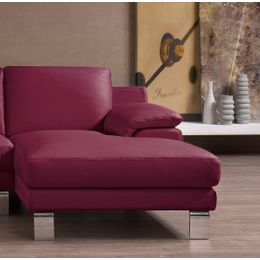 Ecksofa Egoitaliano "Shakira, Design & Sitzkomfort auf hohem Niveau, Breite 236cm, L-Form", lila (violett), B:236cm H:84cm T:152cm, Leder NUVOLE (Echtes Rindsleder). Halbnat&uuml;rliches, halbnarbiges Rindsleder mit einer nat&uuml;rlichen K&ouml;rnung von 1, 2 bis 1, 4 mm. Dieses Leder hat eine weiche, wachsartige Haptik mit mattem Aussehen und einem Wolkeneffekt. Es handelt sich um ein Naturleder, das die urspr