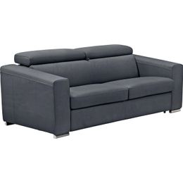 Schlafsofa Egoitaliano "Cabiria, Design und super Sitz- und Liegekomfort", grau (dunkelgrau), B:226cm H:97cm T:103cm, Sofas, Schlafsofa, Sofa inkl. Schlaffunktion, Kopfteile verstellbar, mit Metallf&uuml;&szlig;en