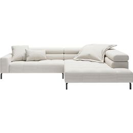 Ecksofa Home Affaire "Cleveland, L-Form, incl. Kopfteilverstellung, Breite 311 cm", wei&szlig; (snow), B:311cm H:71cm T:219cm, 88% Polyester, 12% Polyacryl, Sofas, Ecksofa, mit elektrischem Sitzvorzug im Hauptelement