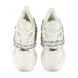 Trainingsschuh Buffalo "Buffalo BINARY PEARL", Damen, Gr. 38, wei&szlig;, silber, Polyurethan, Schuhe