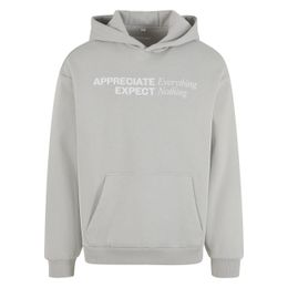 Kapuzensweatshirt "Upscale by Mister Tee Appreciate & Respect Fluffy Hoody", Herren, Gr. L, grau (lightasphalt), 70% Baumwolle, 30% Polyester, UPSCALE BY MISTER TEE, bedruckt, Sweatshirts