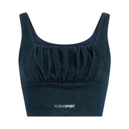 Lauftop Plein Sport "Top Denim Touch PS", Damen, Gr. L, 14, dunkelblau, Obermaterial: 93% Baumwolle, 7% Elasthan, Tops