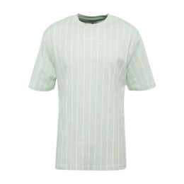 T-Shirt Karl Kani "Karl Kani Herren KM232-019-1 KK Small Signature Pinstripe Tee", Damen, Gr. M, light mint, wei&szlig;, 100% Baumwolle, gestreift, oversize, Rundhals, Shirts T-Shirt