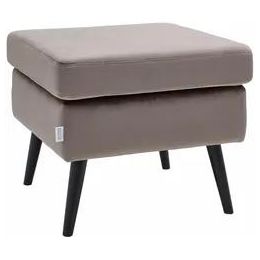 Hocker Home Affaire "Salla", grau (taupe), B:58cm H:49cm T:58cm, Samtcord (92% Polyester 8% Polyamid);Struktur (100% Polyester);Struktur Hahnentritt (100% Polyester);Struktur fein (100% POlyester);Samtoptik (100% Polyester);Fellimitat (100%Polyester), Hocker, Fu&szlig;hocker Sitzhocker, Bezug auch in Luxus-Microfaser in Teddyfelloptik