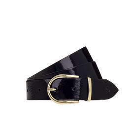 Lederg&uuml;rtel Tamaris "Ellen Gold", Damen, Gr. 80, schwarz, Rindsleder, unifarben, G&uuml;rtel Lederg&uuml;rtel, 3 cm breit, klassische Dornschnalle in gl&auml;nzendem Goldton