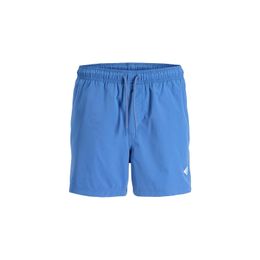 Jack & Jones Badeshorts JACK & JONES "Badeshorts JPSTMAUI TROPIC SOLID SWIM SHORTS REG SN 1er Pack", Herren, Gr. L, N-Gr, blau, Obermaterial: 100% Polyester PES., Badehosen Badeshorts