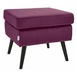 Hocker Home Affaire "Salla", lila (aubergine), B:58cm H:49cm T:58cm, Samtcord (92% Polyester 8% Polyamid);Struktur (100% Polyester);Struktur Hahnentritt (100% Polyester);Struktur fein (100% POlyester);Samtoptik (100% Polyester);Fellimitat (100%Polyester), Hocker, Fu&szlig;hocker Sitzhocker, Bezug auch in Luxus-Microfaser in Teddyfelloptik