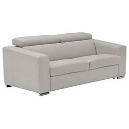 Schlafsofa Egoitaliano "Cabiria, Design und super Sitz- und Liegekomfort", grau (stone), B:226cm H:97cm T:103cm, Leder &raquo;BULL&laquo; (echtes Rindsleder). Geschliffenes, pigmentiertes und behandeltes Rindsleder mit einer Dicke von 1, 3-1, 5 mm. Dieses Leder zeigt eine ziemlich weiche Hand mit einem halb undurchsichtigen Aussehen. Es handelt sich um ein gesch&uuml;tztes Leder. Eine leichte Deckschicht sch&uuml;tzt s