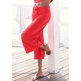 Loungehose ELBSAND, Damen, Gr. 32/34, N-Gr, rot, Feinstrick, Obermaterial: 55% Baumwolle, 45% Nylon, unifarben, Hosen Loungehose, aus weichem Feinstrick