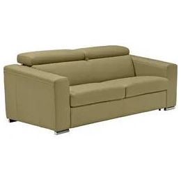 Schlafsofa Egoitaliano "Cabiria, Design und super Sitz- und Liegekomfort", gr&uuml;n (pistazie), B:226cm H:97cm T:103cm, Leder &raquo;BULL&laquo; (echtes Rindsleder). Geschliffenes, pigmentiertes und behandeltes Rindsleder mit einer Dicke von 1, 3-1, 5 mm. Dieses Leder zeigt eine ziemlich weiche Hand mit einem halb undurchsichtigen Aussehen. Es handelt sich um ein gesch&uuml;tztes Leder. Eine leichte Deckschicht sch&uuml;tz