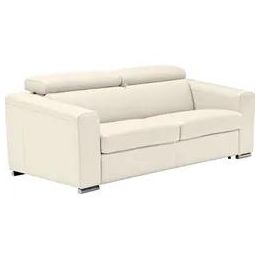 Schlafsofa Egoitaliano "Cabiria, Design und super Sitz- und Liegekomfort", beige (cremewei&szlig;), B:226cm H:97cm T:103cm, Leder &raquo;BULL&laquo; (echtes Rindsleder). Geschliffenes, pigmentiertes und behandeltes Rindsleder mit einer Dicke von 1, 3-1, 5 mm. Dieses Leder zeigt eine ziemlich weiche Hand mit einem halb undurchsichtigen Aussehen. Es handelt sich um ein gesch&uuml;tztes Leder. Eine leichte Deckschicht sch&uuml;