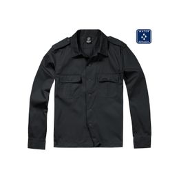 Langarmhemd Brandit "Brandit Herren US Shirt", Herren, Gr. L, US-Gr&ouml;&szlig;en, schwarz, 80% Polyester, 20% Baumwolle, unifarben, normal, Hemden