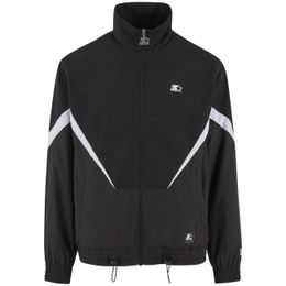 Trainingsjacke STARTER Black Label "Starter Black Label Starter Fabric Mix Track Jacket", Herren, Gr. L, schwarz, 100% Polyester, mehrfarbig, normal, amerikanischer Ausschnitt, Jacken Trainingsjacke
