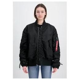 Bomberjacke Alpha Industries "CWU MA-1 Bomber Women", Damen, Gr. L/XL, schwarz, Obermaterial: 100% Nylon, Lining/F&uuml;llung: 100% Polyester, Jacken Bomberjacke