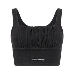 Lauftop Plein Sport "Top Denim Touch PS", Damen, Gr. L, 02, schwarz, Obermaterial: 93% Baumwolle, 7% Elasthan, Tops