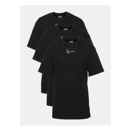 T-Shirt Karl Kani "Karl Kani Herren KM223-101-2 KK 3-Pack Essential Tee", Damen, Gr. L, schwarz, 100% Baumwolle, bedruckt, oversize, Rundhals, Shirts T-Shirt