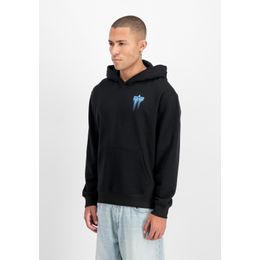 Hoodie Alpha Industries "Spray Print Hoodie", Herren, Gr. L, schwarz, Obermaterial: 80% Baumwolle, 20% Polyester, regular fit, Sweatshirts Hoodie