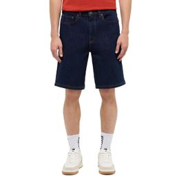 Straight-Jeans Mustang "Herren Style Jeff Shorts", Herren, Gr. 32, 900 dunkelblau, Denim/Jeans, 99% Baumwolle, 1% Elasthan, unifarben, straight fit, Jeans Straight-Jeans