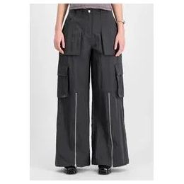 Cargohose Alpha Industries "Zipped Leg Cargo Pants W", Damen, Gr. S, Normalgr&ouml;&szlig;en, grau (vintage grau), Obermaterial: 100% Nylon, Hosen Cargohose