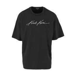 T-Shirt Karl Kani "Karl Kani KK Autograph Washed Boxy Tee", Damen, Gr. M, schwarz, 100% Baumwolle, bedruckt, oversize, Rundhals, Shirts T-Shirt