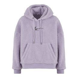 Kapuzenpullover Karl Kani "Karl Kani KK Metal Signature Teddy Os Hoodie", Damen, Gr. L, lila, 100% Polyester, normal, ohne Ausschnitt, Pullover Kapuzenpullover